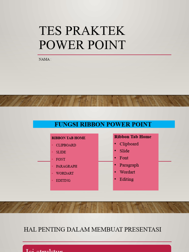 Tes Praktik PowerPoint dan Struktur Presentasi | PDF