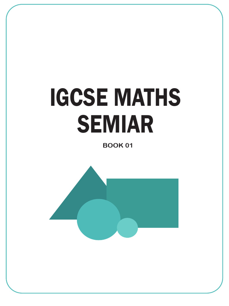 IGCSE Maths Seminar - BOOK 1-3 | PDF | Area | Circle