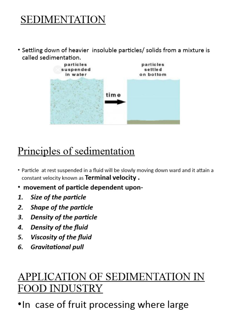 Food Processing Technology - Sedimentation | PDF | Centrifugation ...
