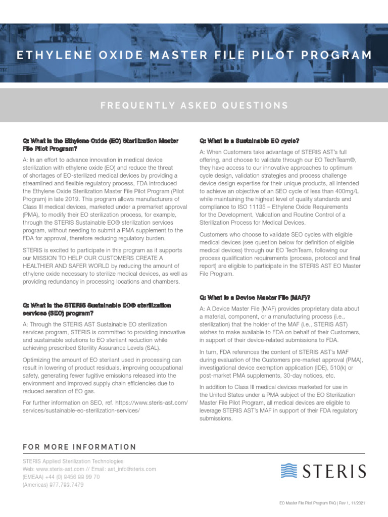 Eo Maf Faq 1 | Download Free PDF | Sterilization (Microbiology ...