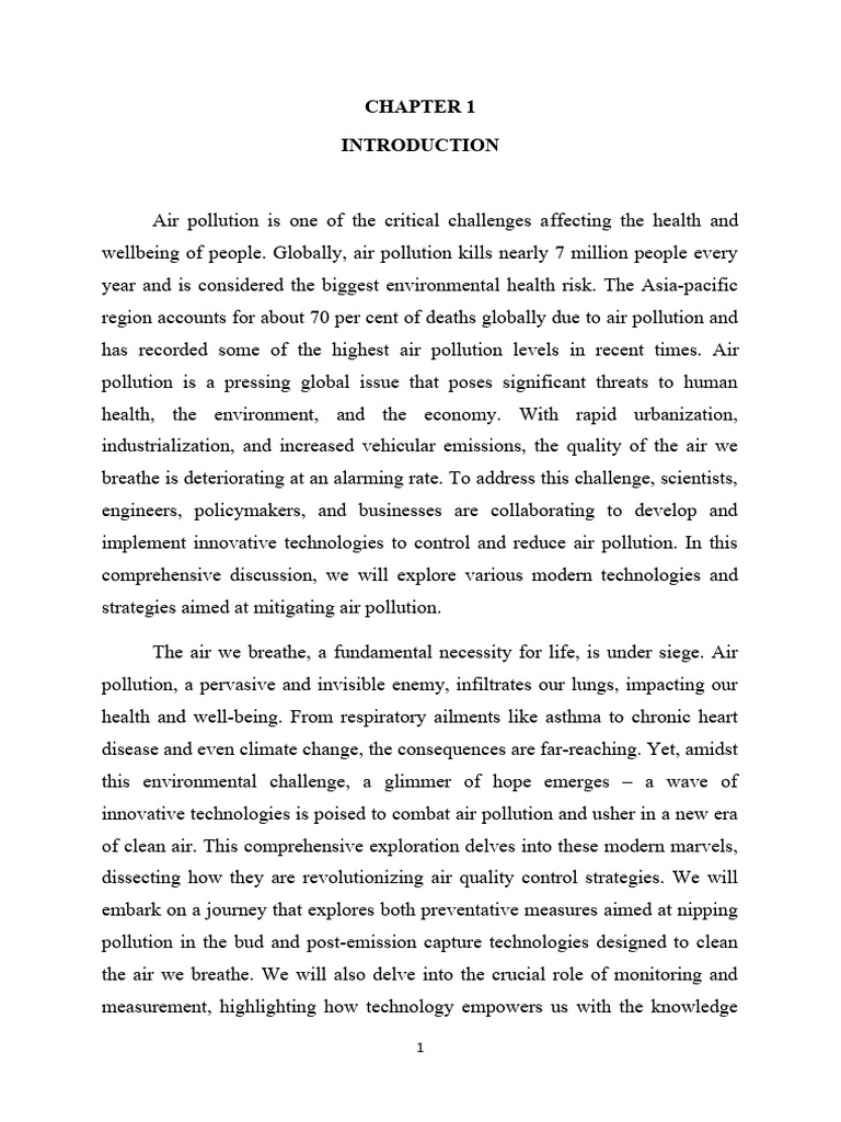 Modern Technologies To Control Air Pollution Seminar Report | PDF ...
