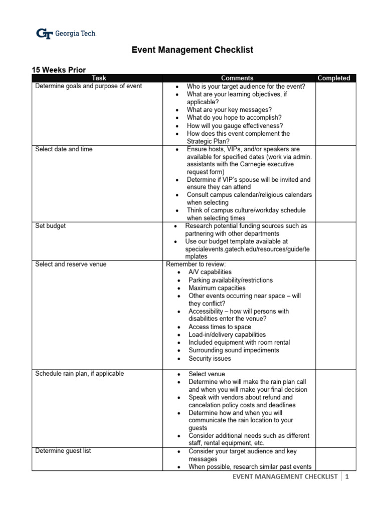 Event Management Checklist-SW | PDF | Accessibility