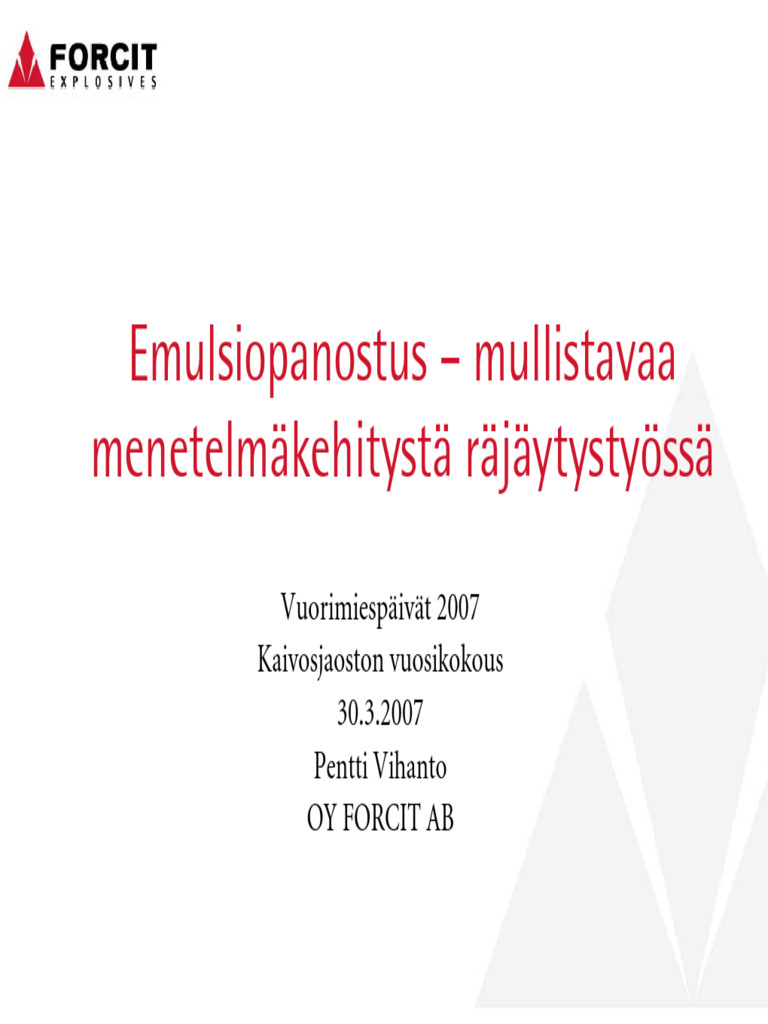 Forcit Emulsion Explos | PDF