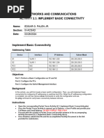 2.7.6 Packet Tracer - Implement Basic Connectivity (ANSWERED) | PDF