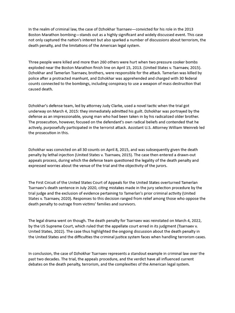 Writing Skills Assessment Application | PDF | Dzhokhar Tsarnaev | Crimes