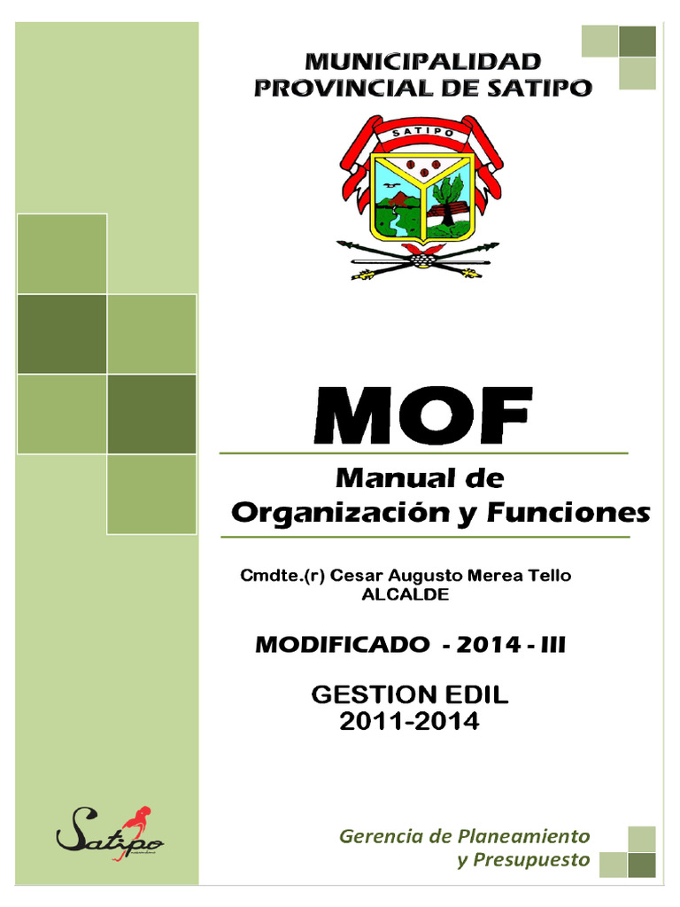 Mof PDF | PDF | Gobierno local | Alcalde