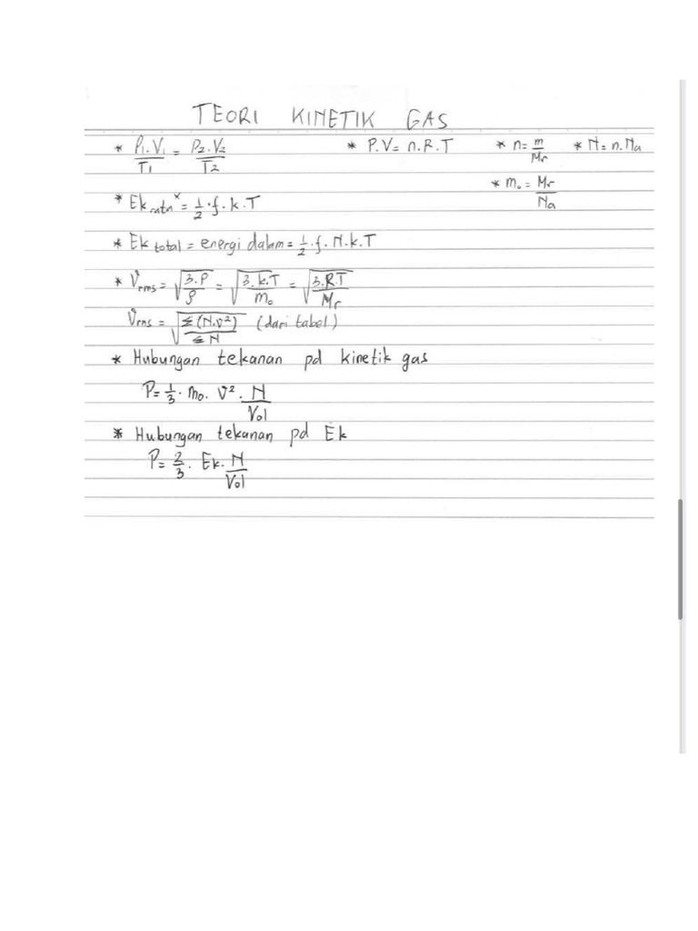 Rumus Termodinamika Dan Kinetik Gas | PDF