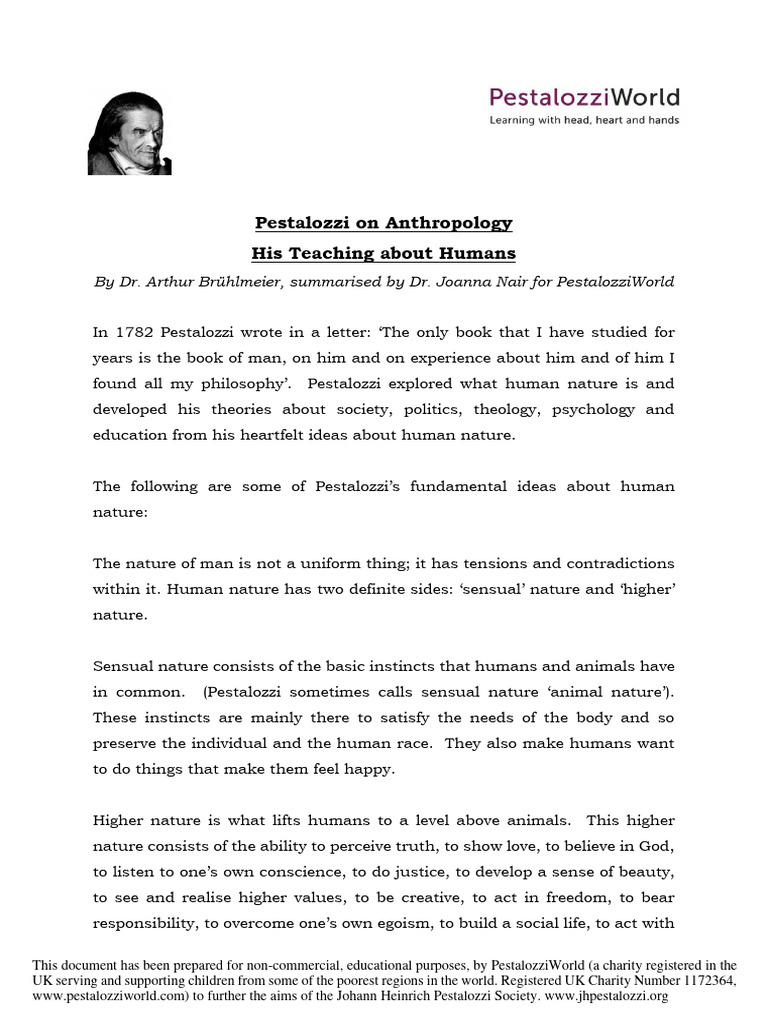Pestalozzi's Insights on Human Nature | PDF | Human Nature | Existence