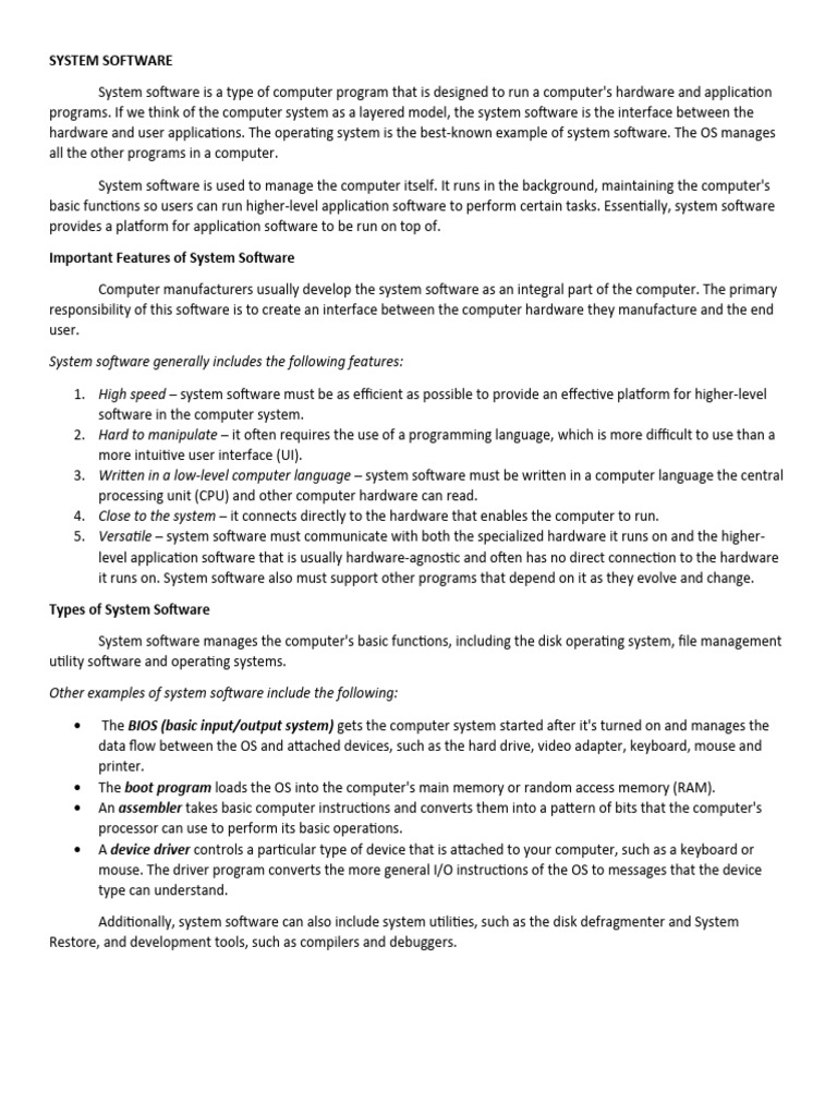 System Software | PDF | Operating System | Computer File