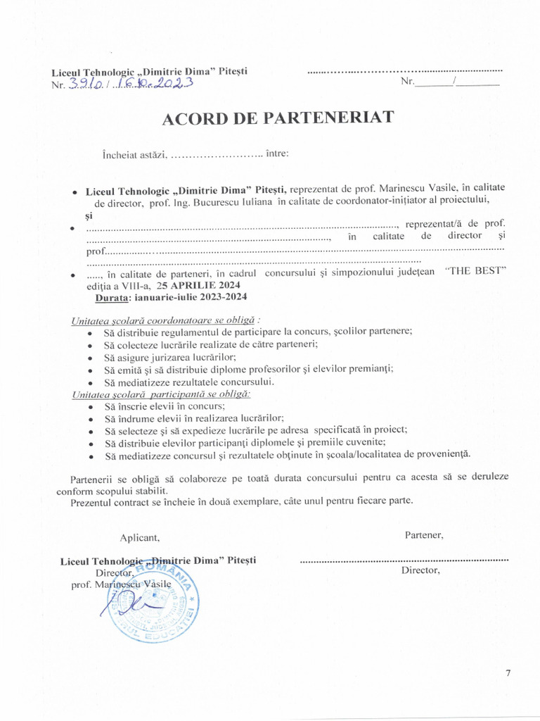 Acord de Parteneriat The Best | PDF