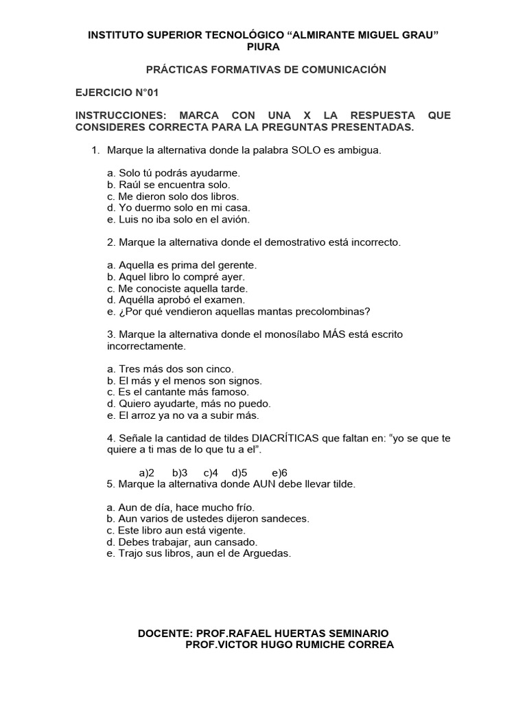 Práctica de Ejercicios-Semana 07-8 | PDF | Fonética