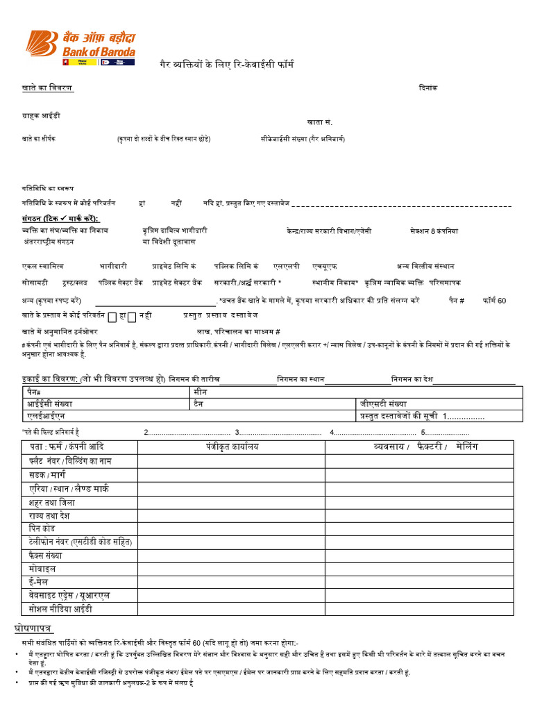 Re Kyc Form Non Individual 23 23 | PDF
