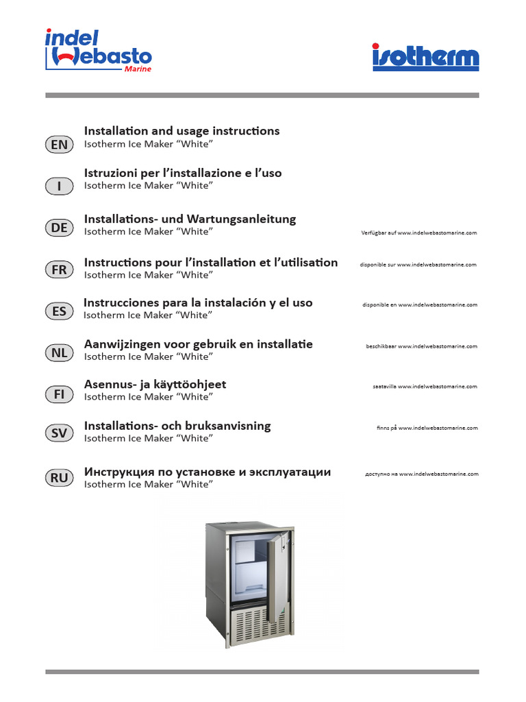 Isotherm Ice Maker Installation Guide | PDF | Electrical Connector