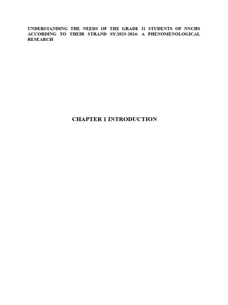 GROUP 1 Understanding The Needs of Grade 11 Student of NNCHS MANUSCRIPT ...