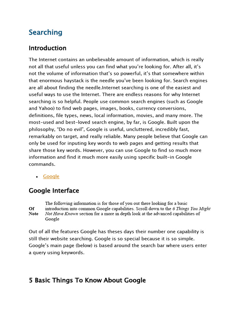 Searching in Internet | PDF | Search Engine Optimization | World Wide Web