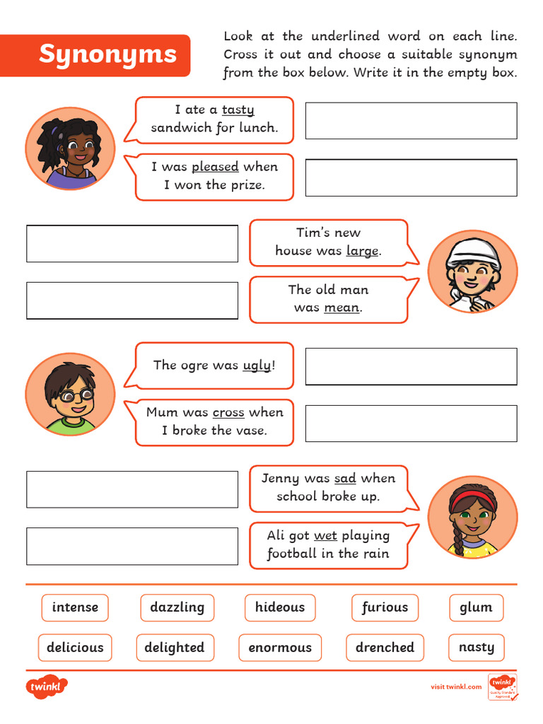 Vocabulary Synonym Exercise | PDF