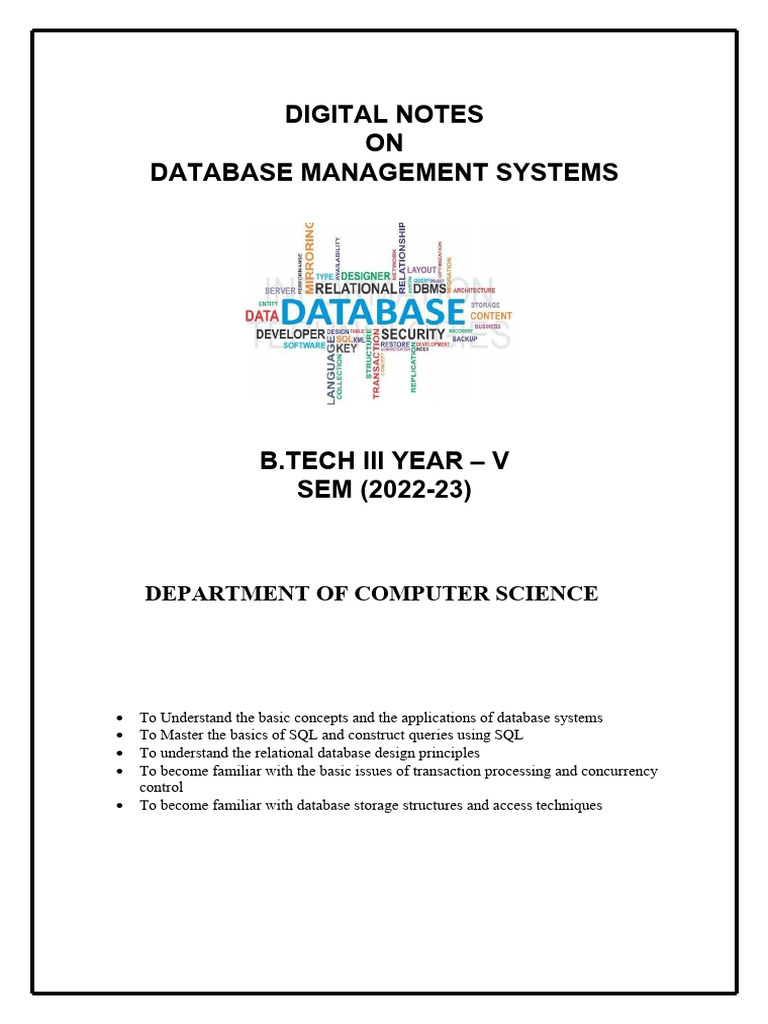 PDF Unit1 | PDF | Databases | Relational Database