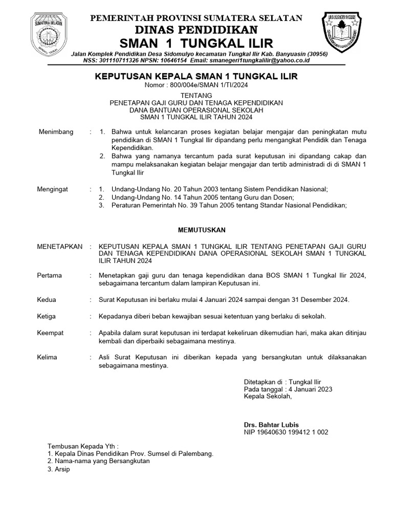 SK Penetapan Gaji | PDF