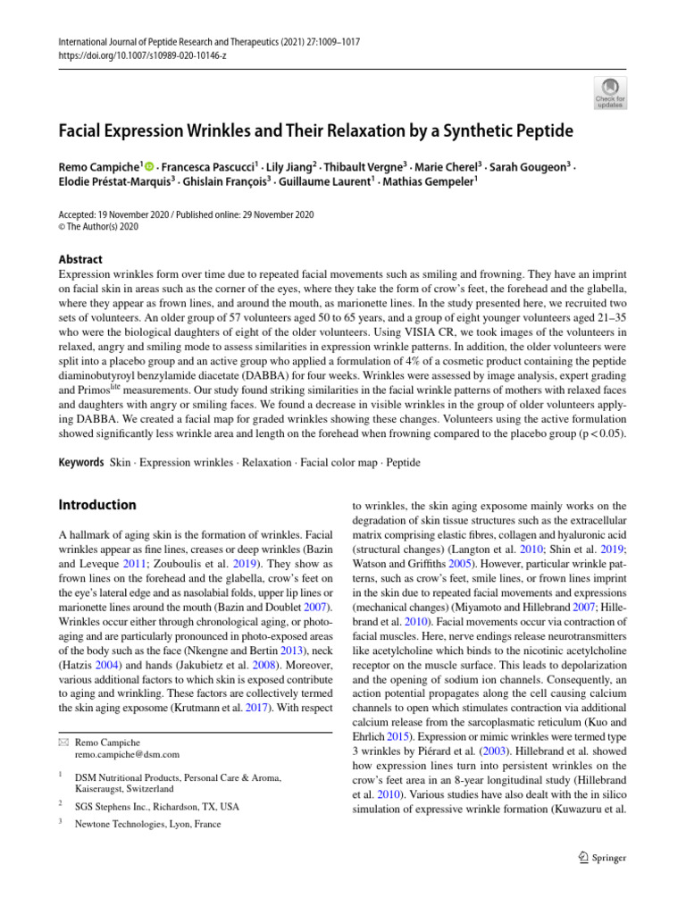 Campiche 2021 Facial Expression Wrinkles | PDF | Wrinkle | Human Anatomy