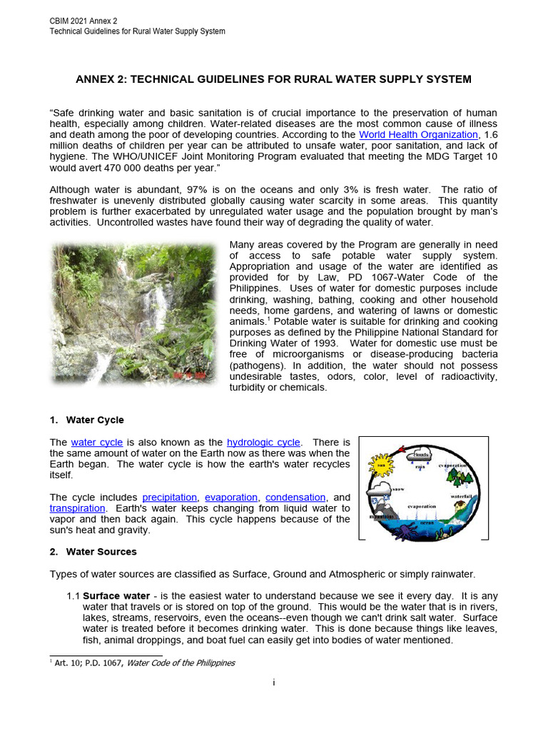 CBIM 2021 Annex 2 - Technical Guidelines For Rural Water Supply System ...