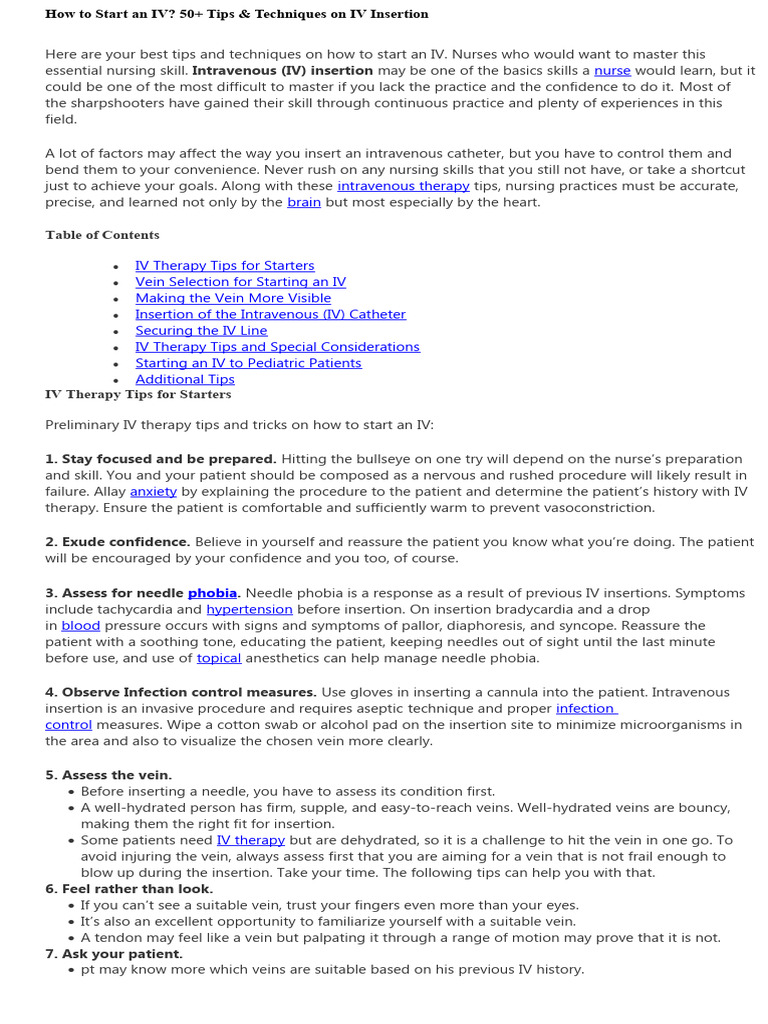 Iv Therapy | PDF | Intravenous Therapy | Vein