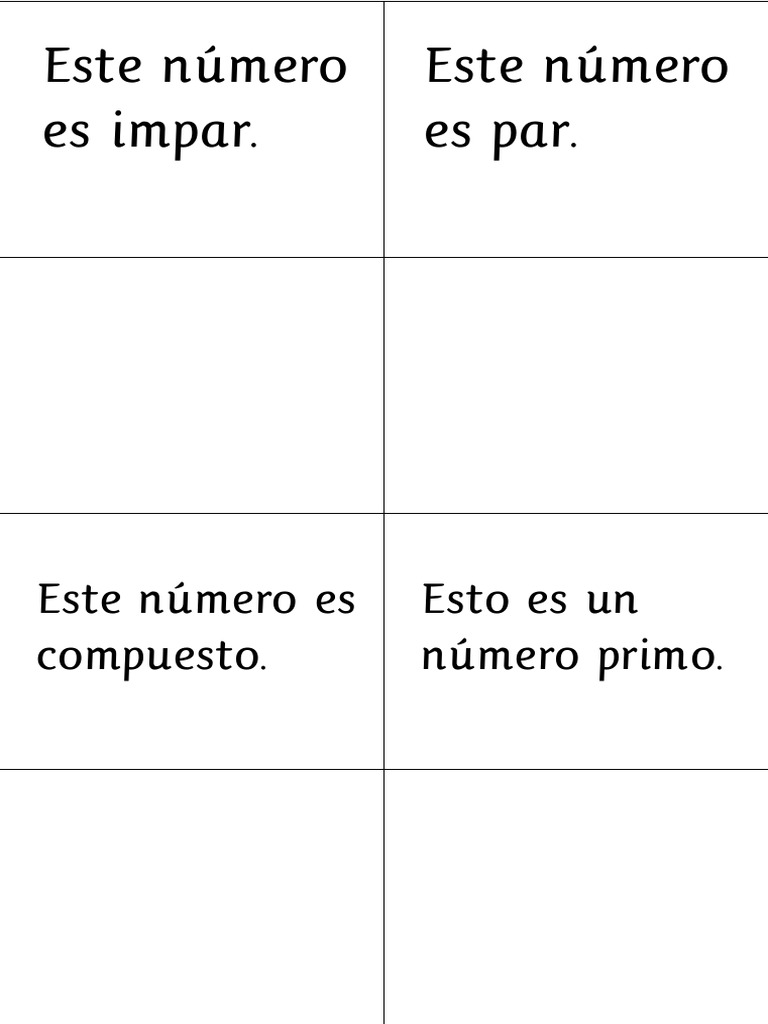 Tarjetas para La Línea Numérica | PDF