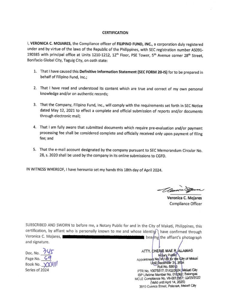 FFI_Definitive Information Statement 2023_PSE | PDF