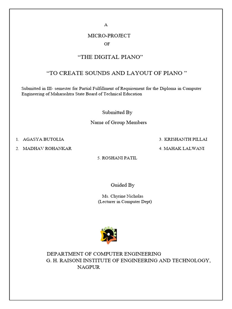 8th Group OOP Microproject | PDF | Piano | Computing