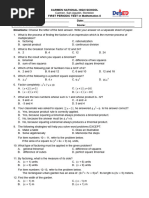Grade 8 Summative Test For First Quarter | PDF | Factorization ...