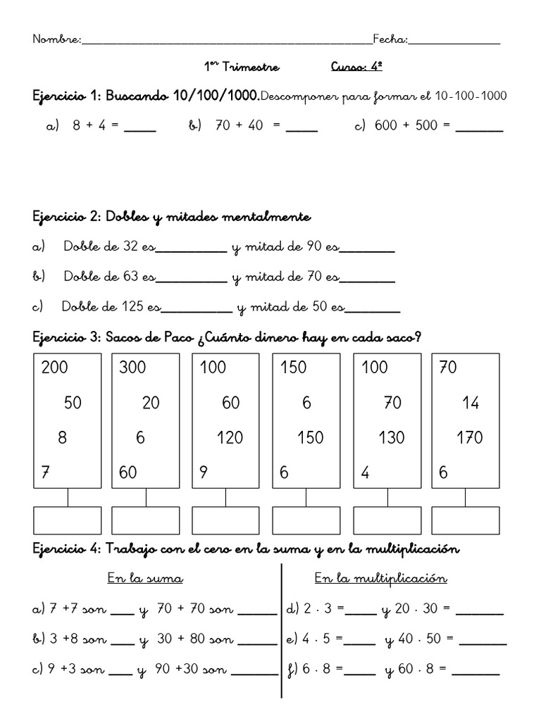 Descomposición y operaciones básicas | PDF | Matemáticas