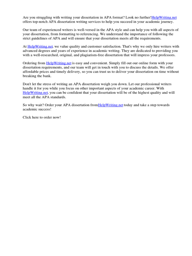 Apa Dissertation | PDF | Thesis | Apa Style