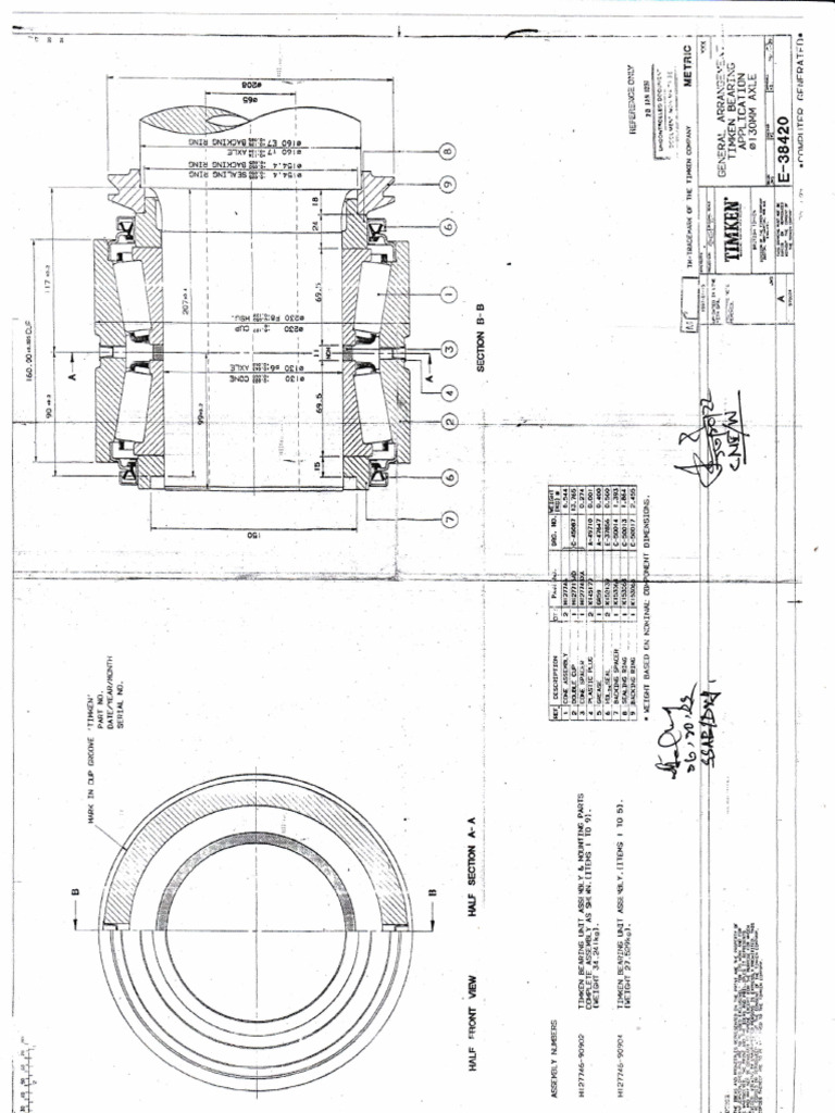Tapper Roller Cartridge Type Roller Bearing Drawing | PDF