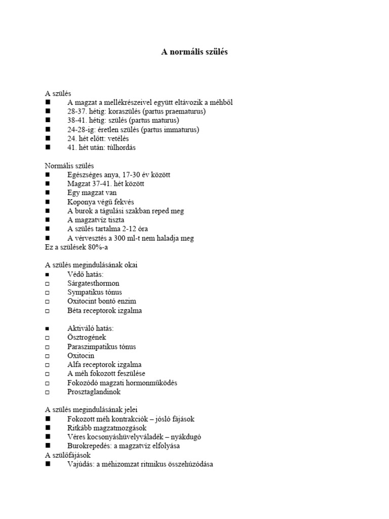 A Normális Szülés | PDF