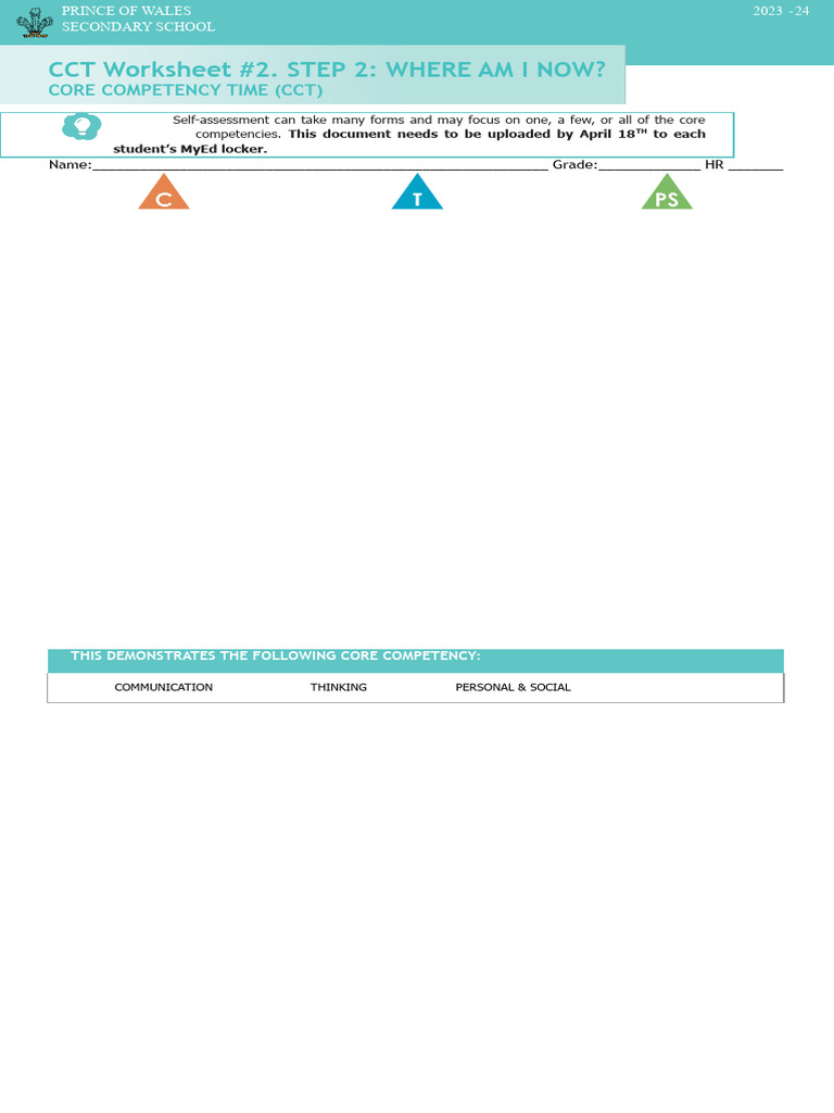 CCT Worksheet 2 | PDF | Career & Growth