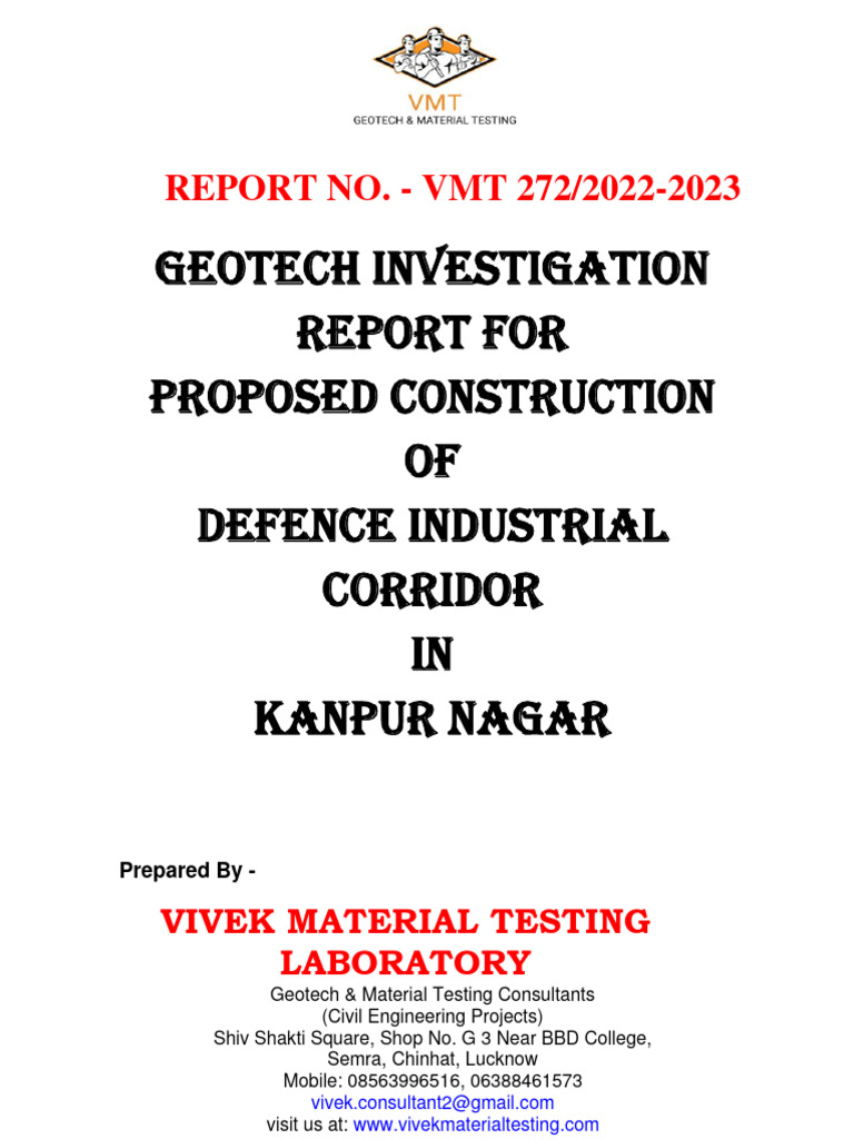 Geotech Investigation for Kanpur Corridor | PDF | Geotechnical ...