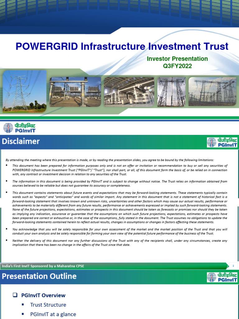 POWERGRID InvIT Q3FY2022 Investor Update | PDF | Investing | Income