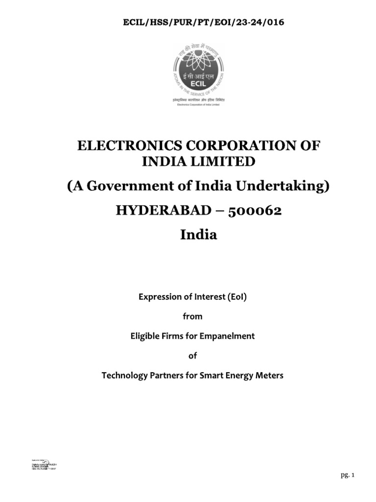 ECIL - EOI-Smart Meters | PDF