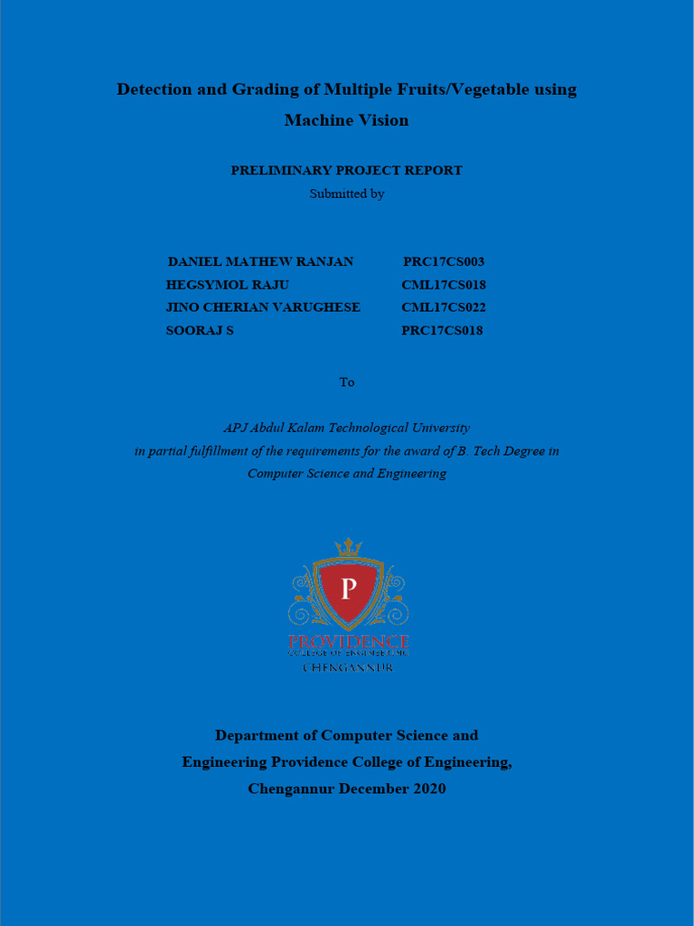 Project Preliminary Report Sample | PDF | Arduino | Machine Learning