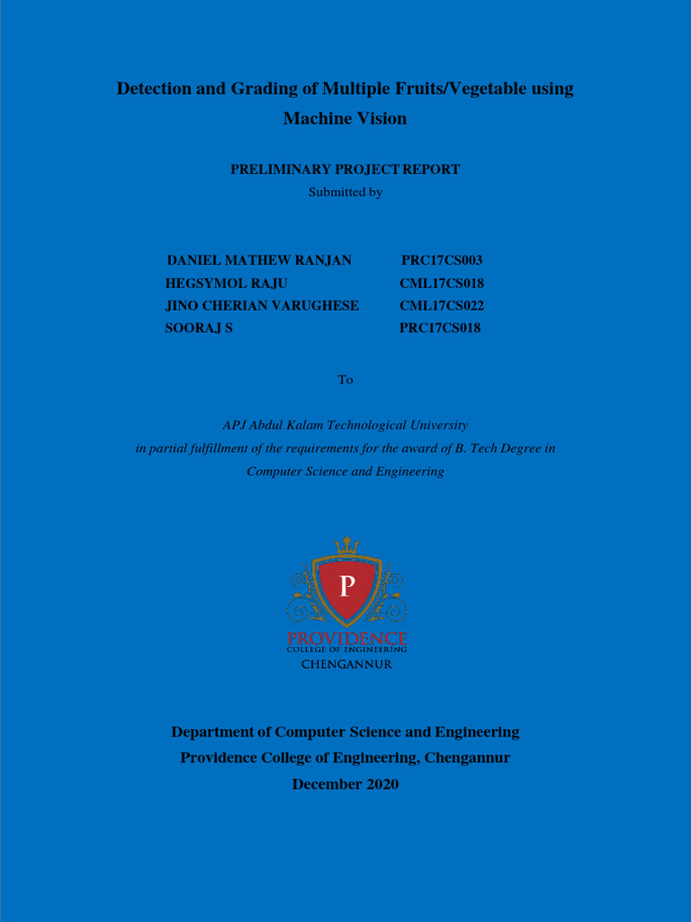 Project Preliminary Report Sample-pages-Deleted | PDF | Machine ...