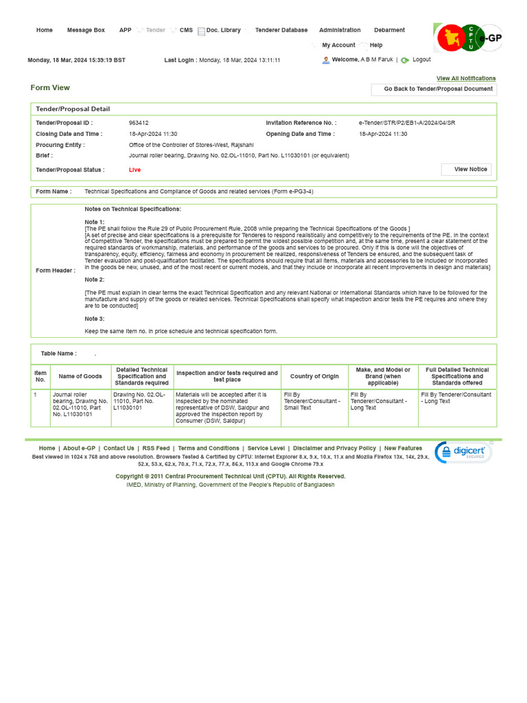 Technical Specification JRB | PDF | Specification (Technical Standard ...