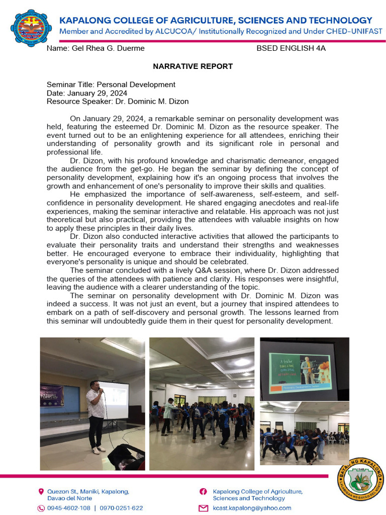 OJT TEMPLATE-NARRATIVE-Webinar-Series | PDF | Educational Assessment ...