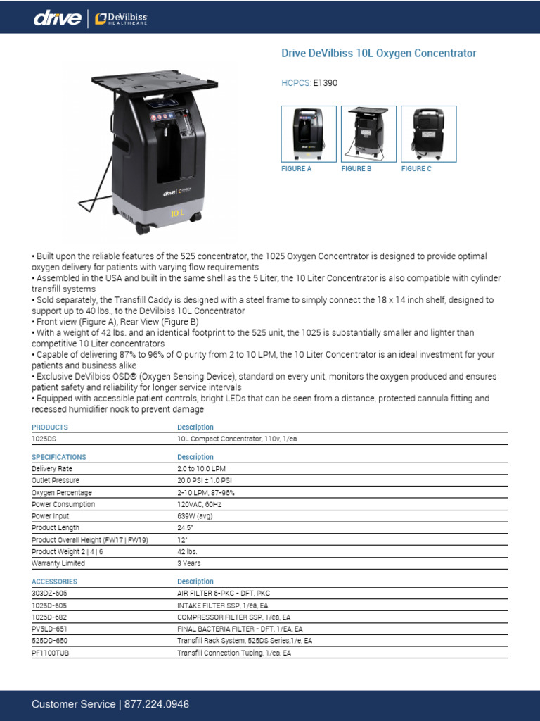 Drive DeVilbiss 10L Oxygen Concentrator | PDF | Manufactured Goods ...