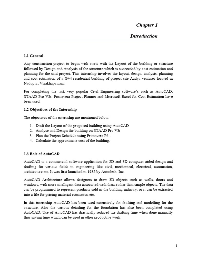 Estimating and Costing Internship Report | PDF | Auto Cad | Computer ...