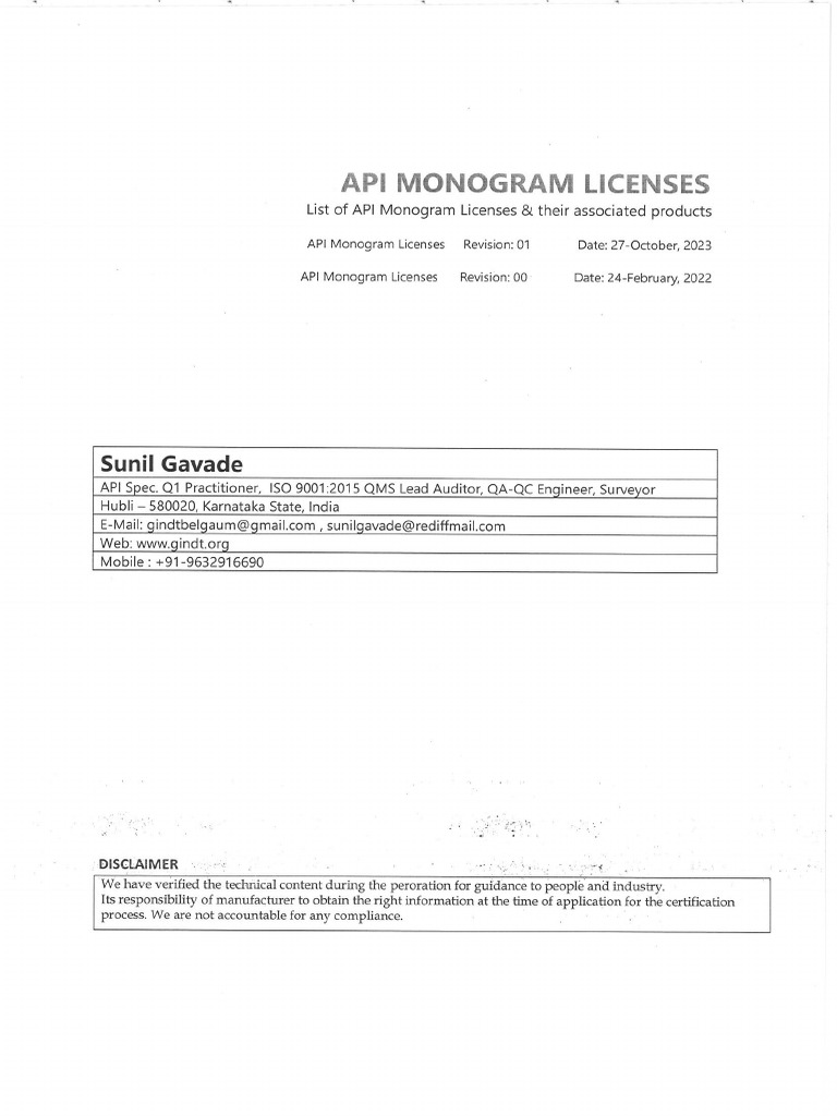 API Product Monograms | PDF