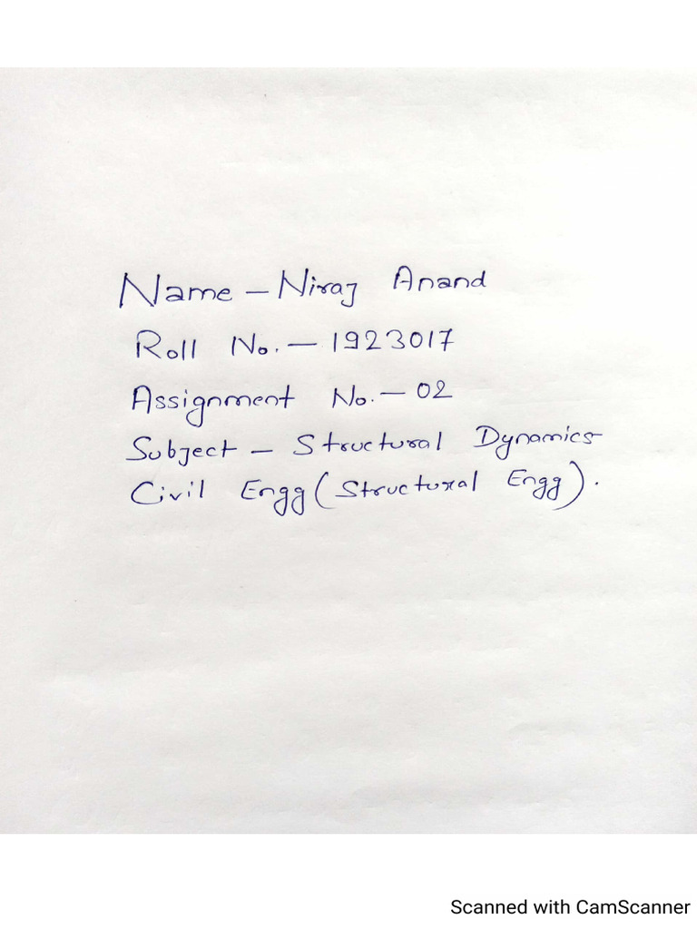 Assignment No.2 (Structural Dynamics) | PDF