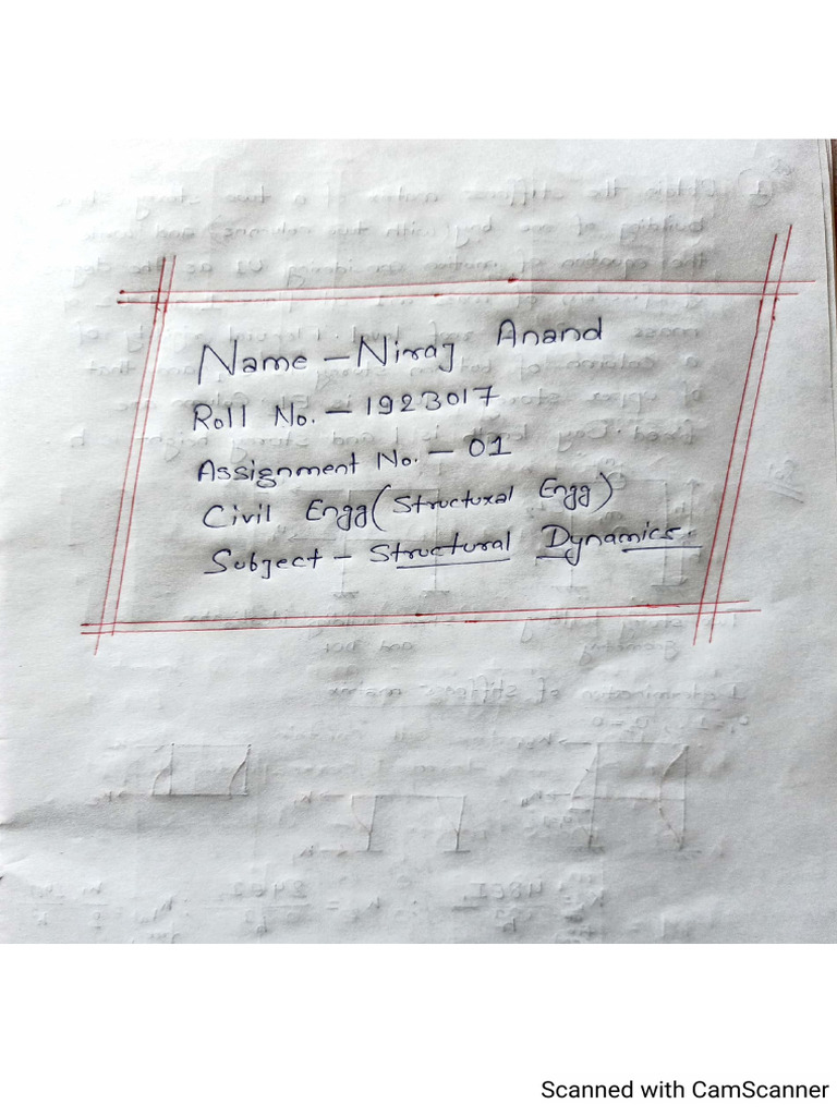 Assignment No. 01 (Structural Dynamics) | PDF