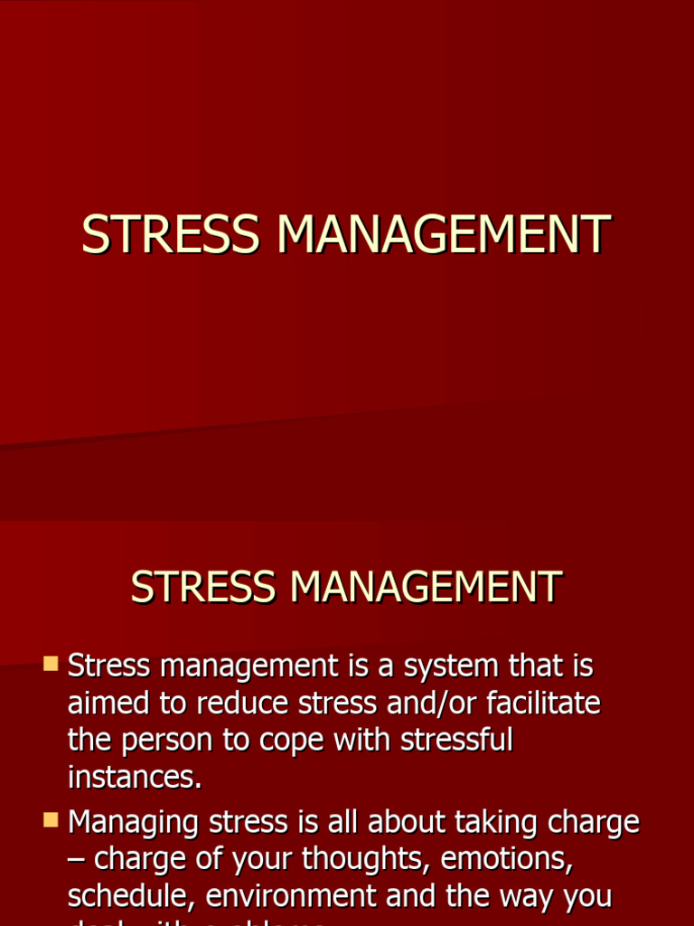 Stress Management | PDF | Stress Management | Stress (Biology)