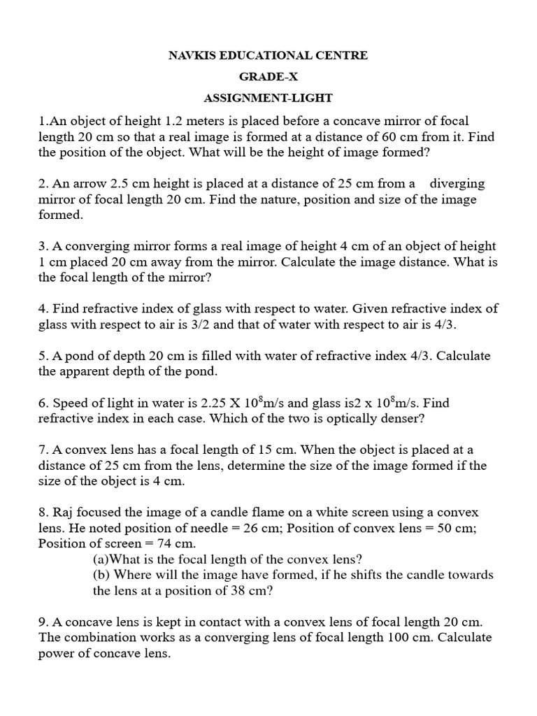 Assignment-Light 1 | PDF | Home & Garden