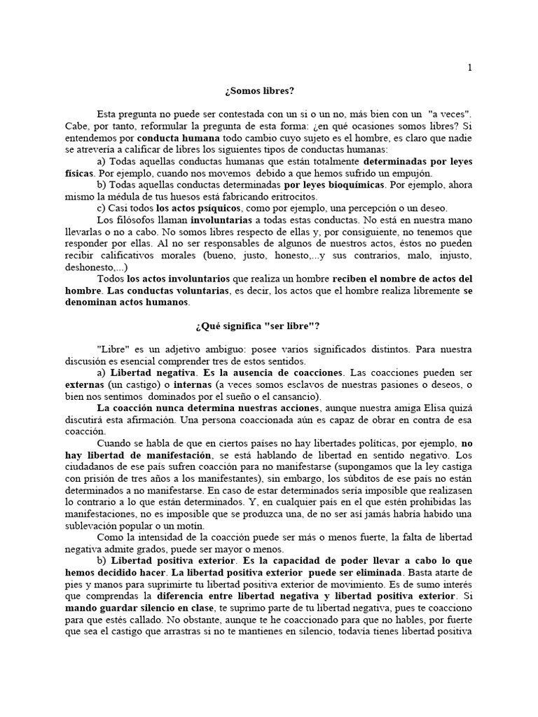 Somos Libres 2 | PDF | Libertad | Libre albedrío